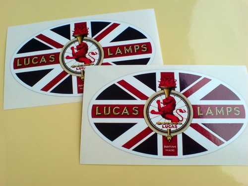 LUCAS LAMPS Vintage Retro Union Jack Car Stickers Decals 2 off 100mm | eBay