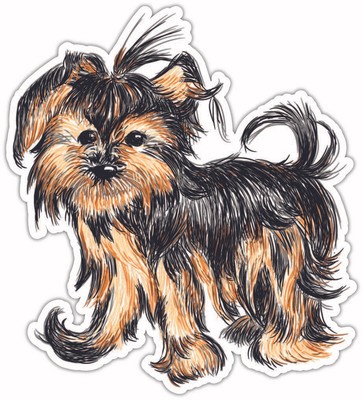 Yorkie Puppie Dog Yorkshire Terrier Vinyl Sticker Decal Car Laptop ...