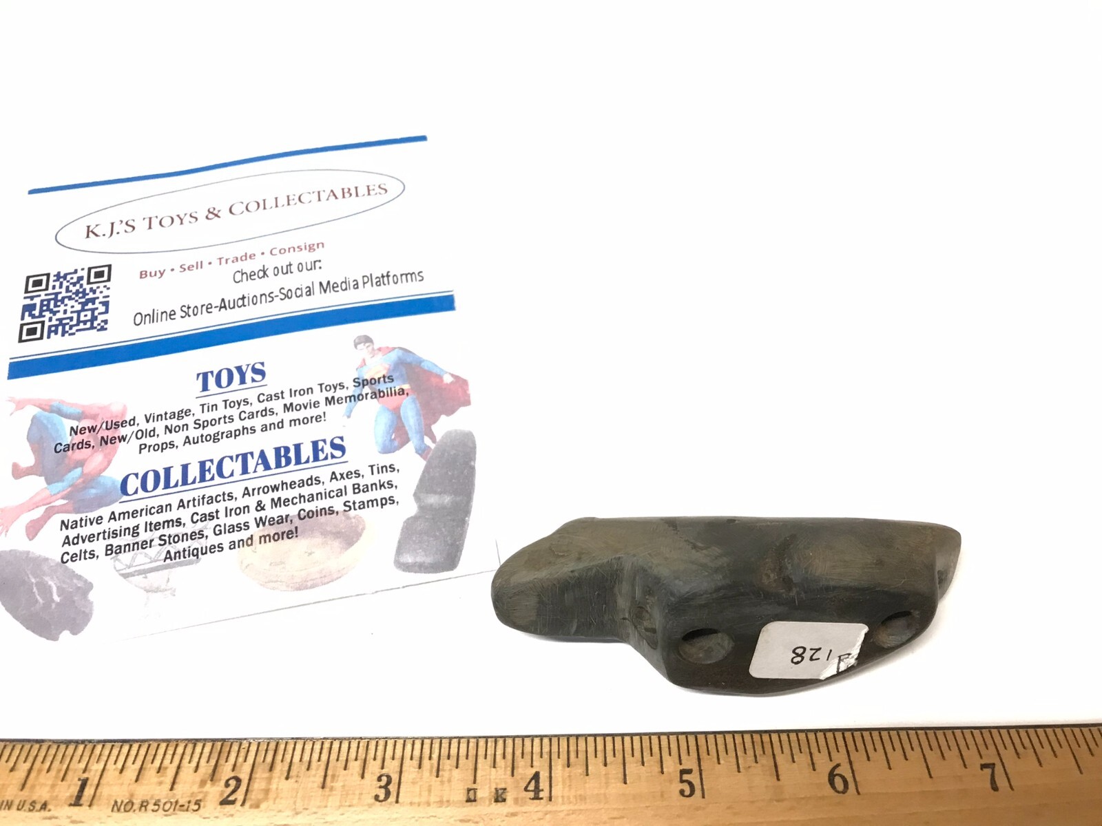 AUTHENTIC Native American Slate Gray Birdstone Found Delaware OH River ...