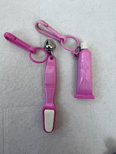 Vintage 1980s Plastic Bell Charm Pink Toothpaste Brush For 80s Necklace ...