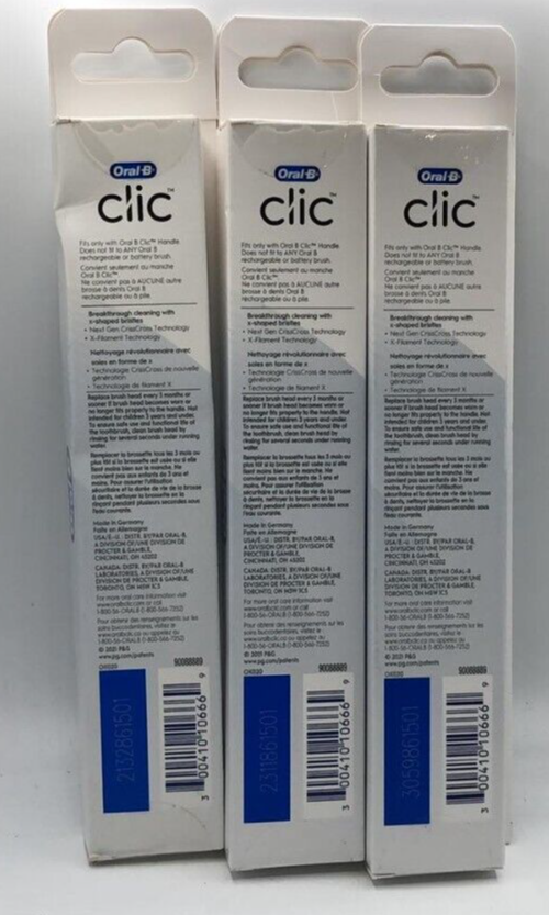 3PK Oral -B Clic Brush Heads ~ Ultimate Clean ~ 2 Brush Heads Each ...