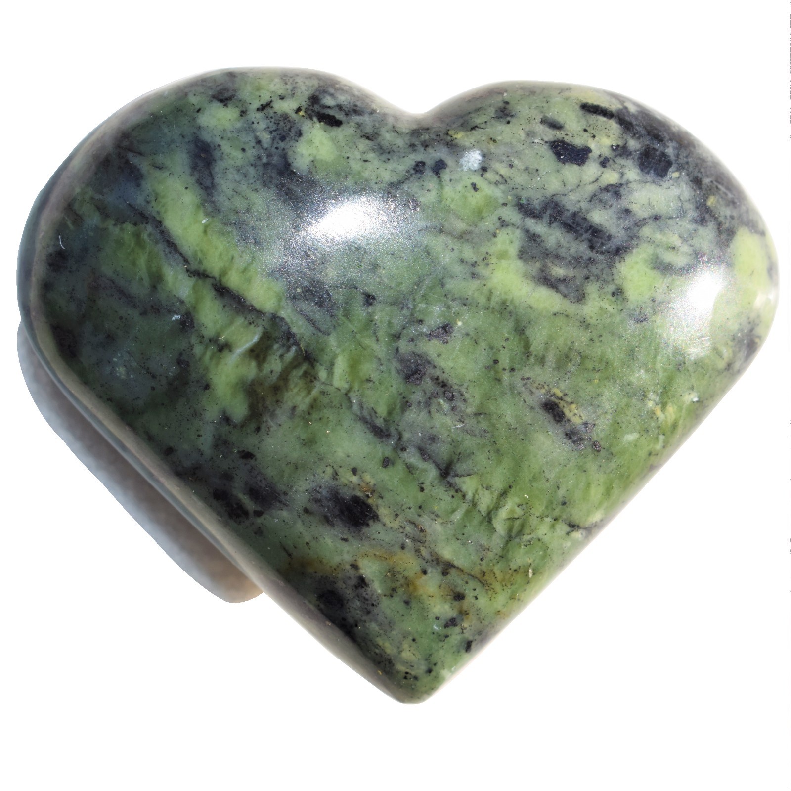 [1] Nephrite Inca Jade Crystal Puffy Heart / Palm Stone Reiki ZENERGY ...
