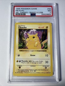 Pikachu 1999 Pokemon Game #58 Shadowless (Yellow Cheeks) Price Guide ...