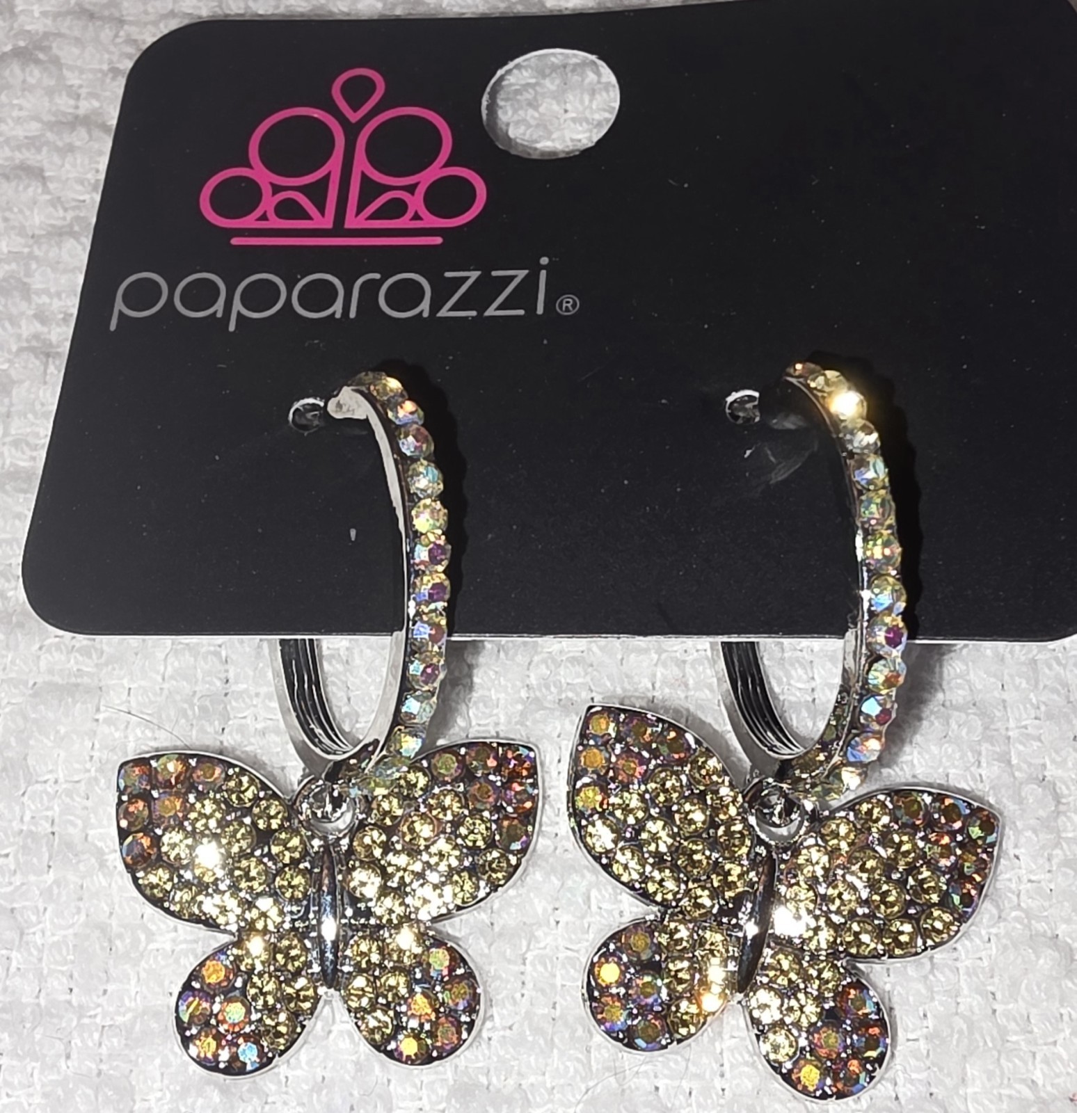 Paparazzi Whimsical Waltz Yellow Butterfly Hoop Earrings New | eBay