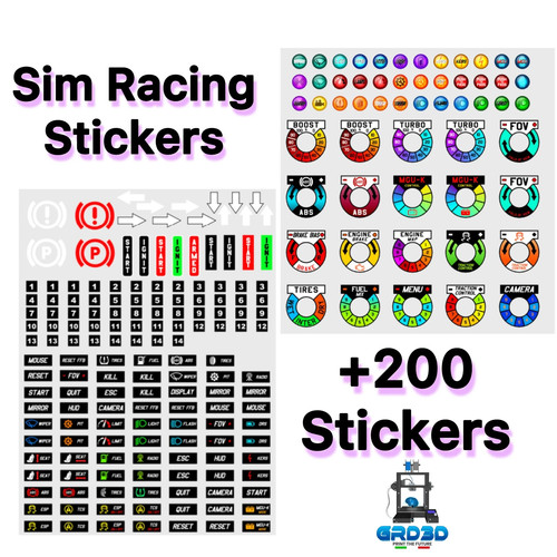 Sim Racing Stickers, 203 pcs. for Steering Wheels and Button Box | eBay