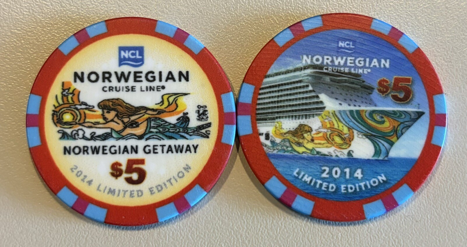 Norwegian Cruise Getaway 2014 Casino $5 Chip — Limited Edition ...