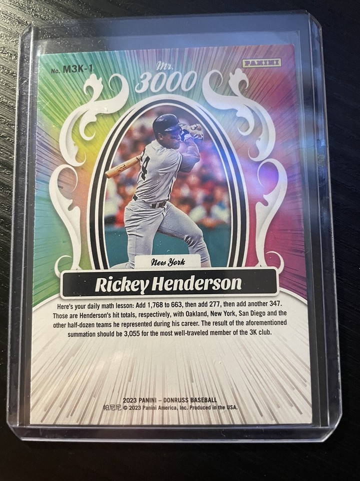 2023 Donruss Baseball Rickey Henderson Mr 3000 Vector Parallel M3K-1 ...