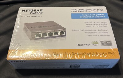 NETGEAR ProSAFE Model #GS105E 5 Port Gigabit Ethernet Plus Switch | eBay