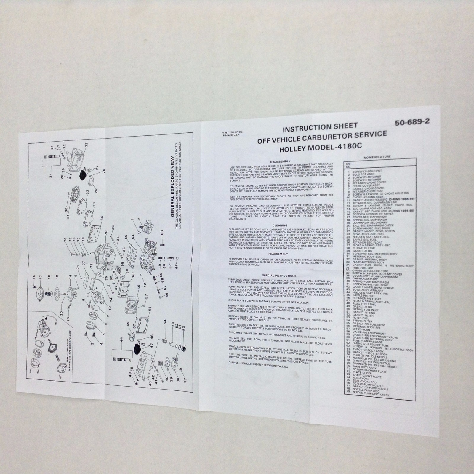 HOLLEY 4180C CARBURETOR KIT FORD CAR TRUCK MERCURY 302-351-460 ENGINE ...