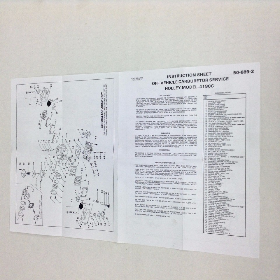 HOLLEY 4180C CARBURETOR KIT FORD CAR TRUCK MERCURY 302-351-460 ENGINE ...