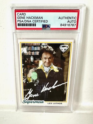 Gene Hackman Lex Luthor Superman Autographed Set Card PSA/DNA Auth Auto ...
