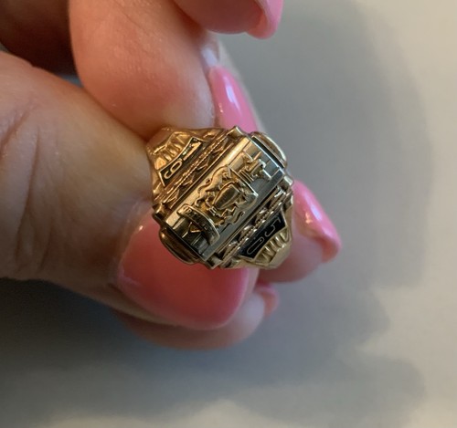 10K Gold Josten Ladies Class Ring 1950 Initials MRN Vintage JC Jr ...