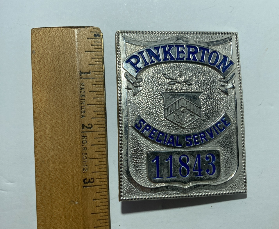 Vintage Pinkerton Special Service Blue Enameled Metal Badge | eBay