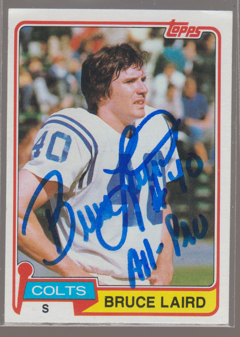 Autographed 1981 Topps Bruce Laird - Colts | eBay