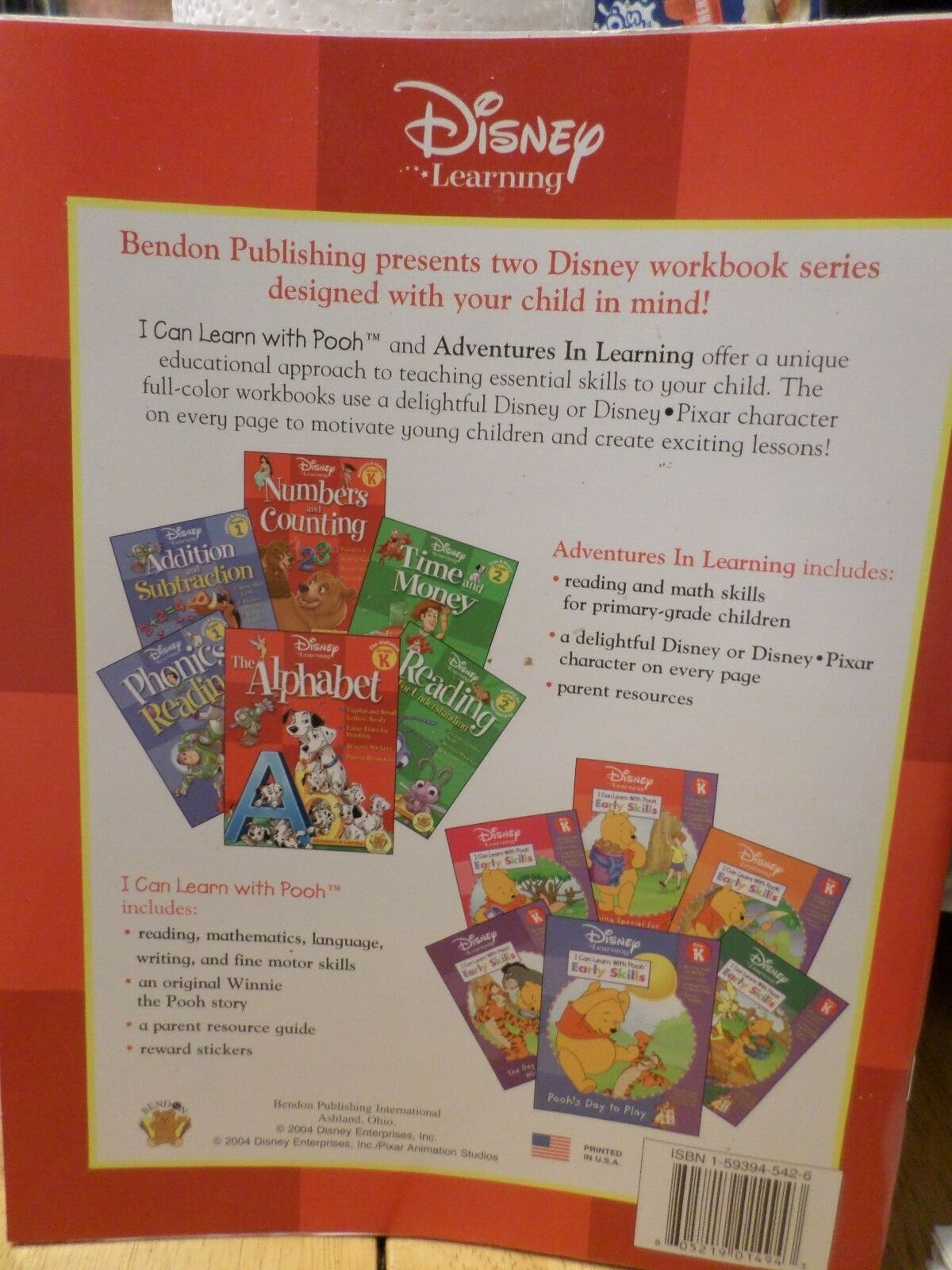 Disney The Alphabet Adventures in Learning Workbook 2004 by Publishin ...