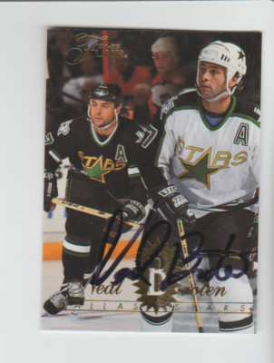 1994-95 Flair Autographed #39 Neal Broten card, Minnesota North Stars ...