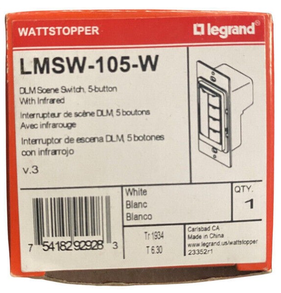Legrand Wattstopper DLM 5-Button Infrared Scene Switch - White (LMSW ...