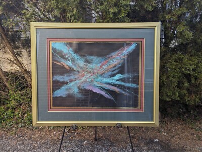 original Vintage Stephen Kaye Textured Abstract Painting signed 229/350 ...