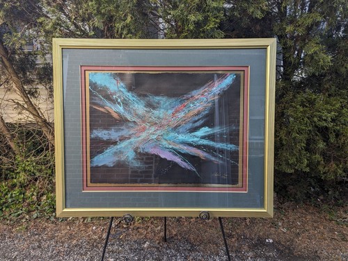 original Vintage Stephen Kaye Textured Abstract Painting signed 229/350 ...