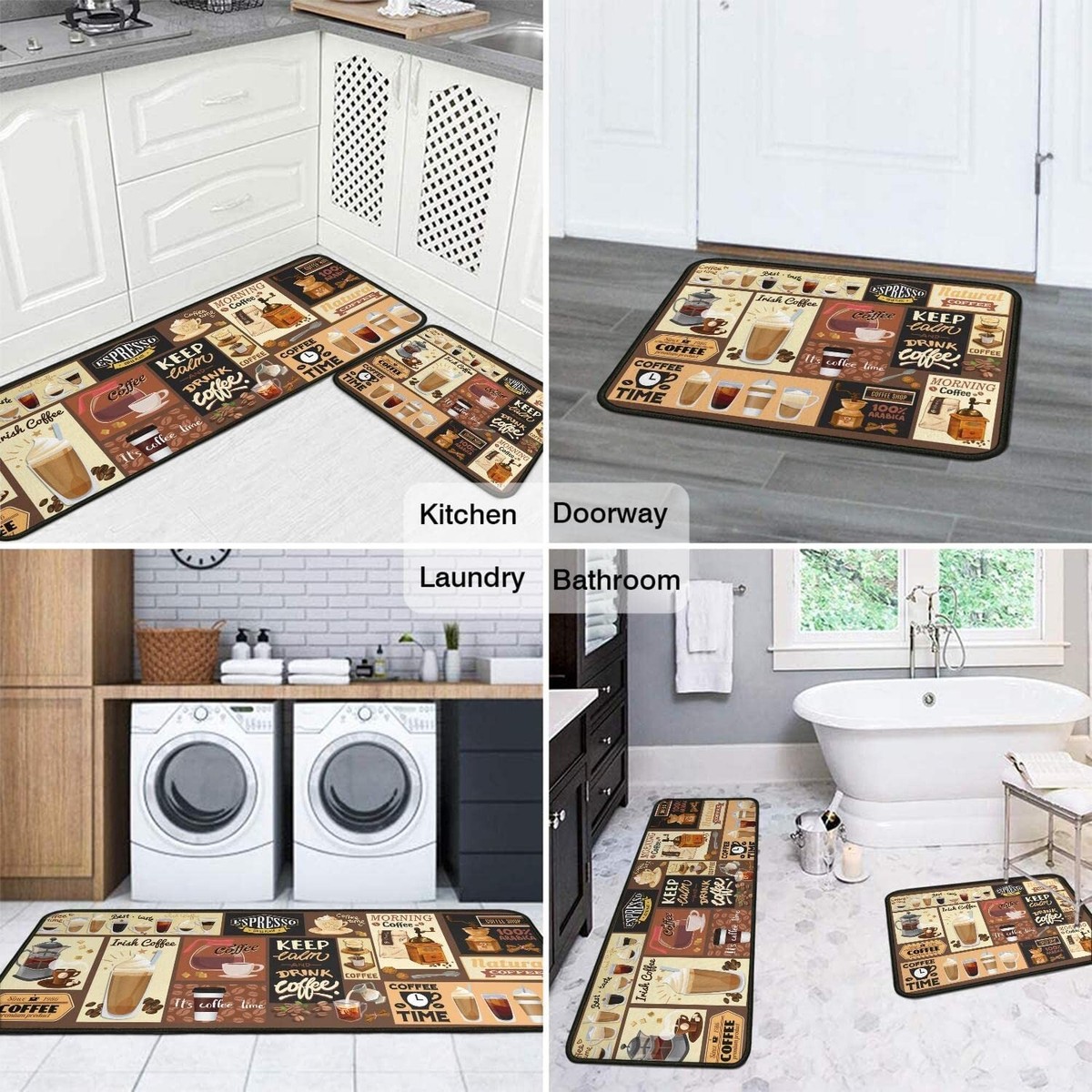 Coffee Theme Kitchen Rugs