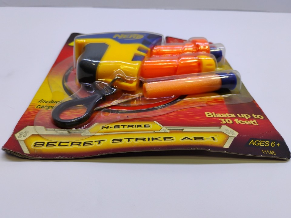 MINI NERF DART GUN POCKET SIZED SECRET STRIKE AS-1 HASBRO Blue & Yellow ...