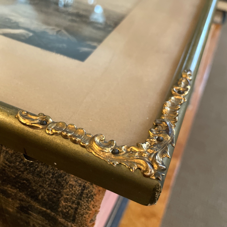 The Return of the Mayflower Etching Antique Frame Boughton Colonial ...