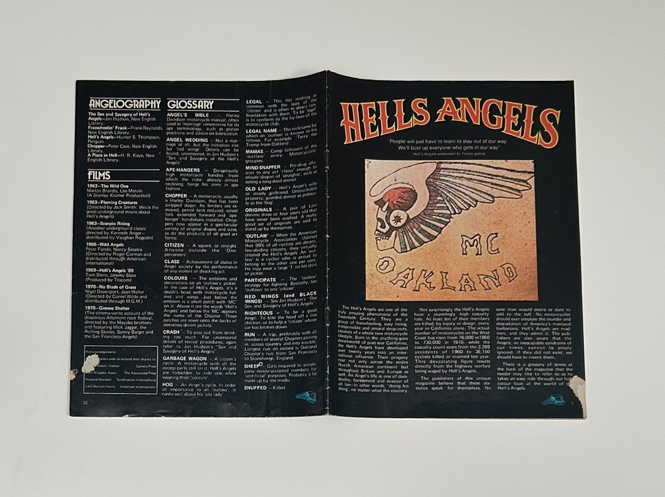HELLS ANGELS magazine - published by Hells Angels motorcycle club 1971 ...
