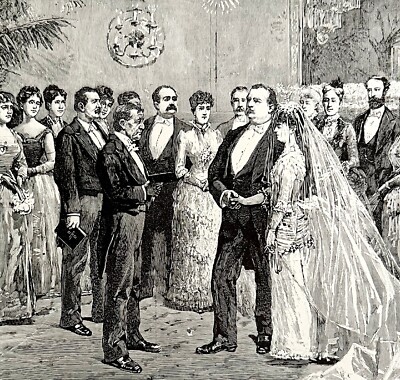 President Grover Cleveland's Marriage Ceremony Typogravure Victorian ...