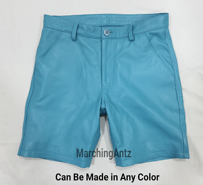 real leather caual formal cardo shorts for men custom made any color ...