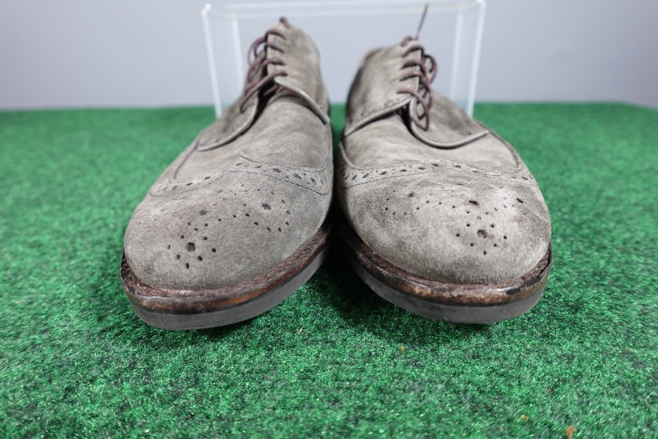 Allen Edmonds Nomad Gray Suede Wingtip Dress shoes Mens - sz 10 D | eBay