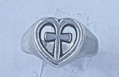 James Avery Sterling Silver Eternal Love Cross Heart Ring Size 6 | eBay