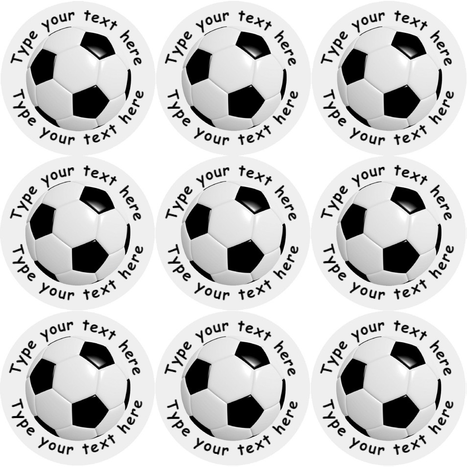 144 Personalised Football 30mm Reward Stickers, School Teachers, Party ...