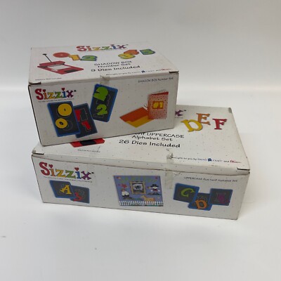 Sizzix Shadow Box Number Set & Fun Serif Uppercase Alphabet Set - DIES ...