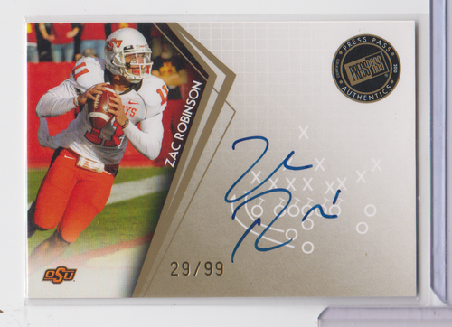 Zac Robinson OSU 2010 Press Pass Signings Auto 29/99 #PPS-ZR ...