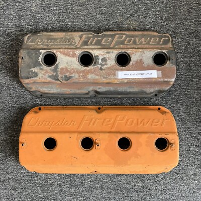 Vintage Hemi "Chrysler Fire Power" Valve Covers Hemi Mopar Steel 19.5 ...