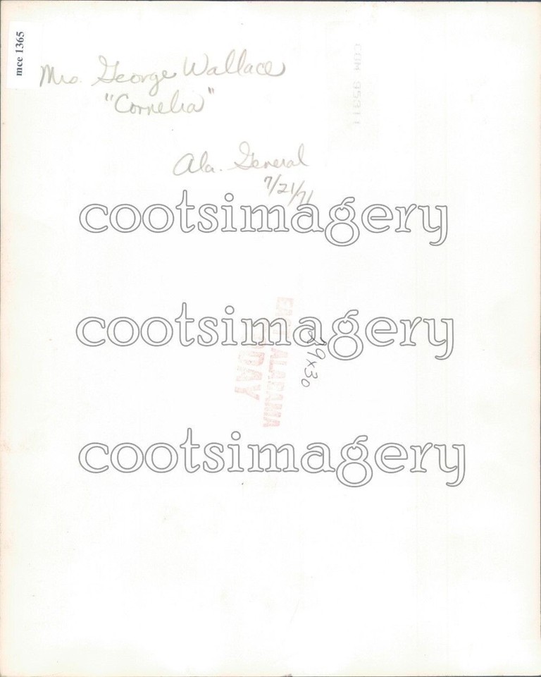 1971 First Lady of Alabama Cornelia Wallace Press Photo | eBay