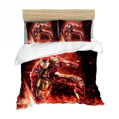 Fantastic Iron Man 3D Quilt Duvet Doona Cover Set Single Double Queen King Print | eBay Australia