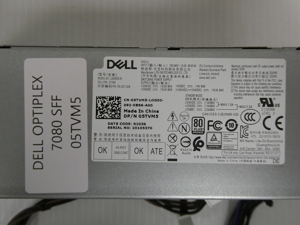 Dell Optiplex 3080 5090 7080 SFF 200W Power Supply 5TVM5 05TVM5 | eBay
