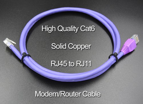 Cat6 BT Infinity 4M Modem cable VDSL RJ11 / RJ45 High speed Broadband ...