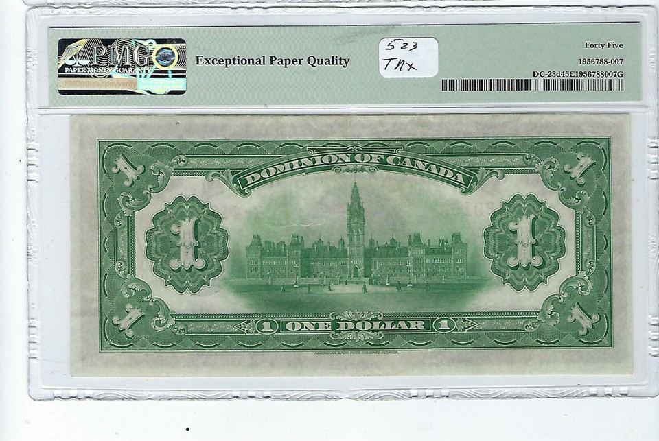 DOMINION OF CANADA 1917 $1, PRINCESS PATRICIA DC-23d PMG 45 EPQ Great ...