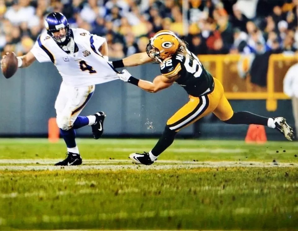 Clay Mathews Sacks Brett Favre Green Bay Packers 8x10 PHOTO PRINT | eBay