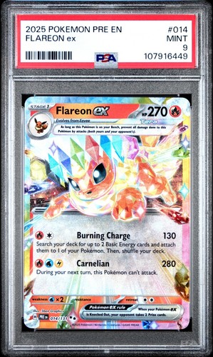 Pokemon TCG Flareon ex 014/131 Prismatic Evolutions Double Rare - PSA 9 ...