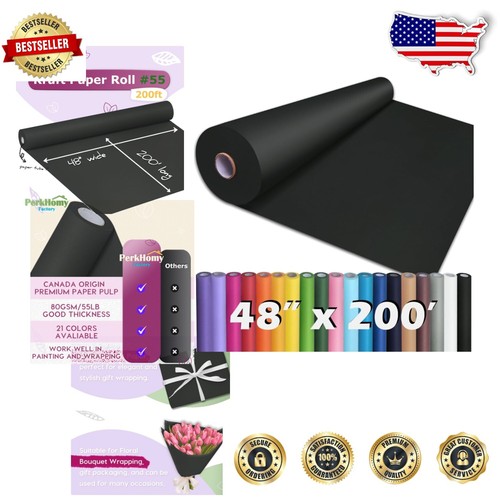 Large 48" x 200' Black Craft Paper Roll - Perfect for Mural Art ...