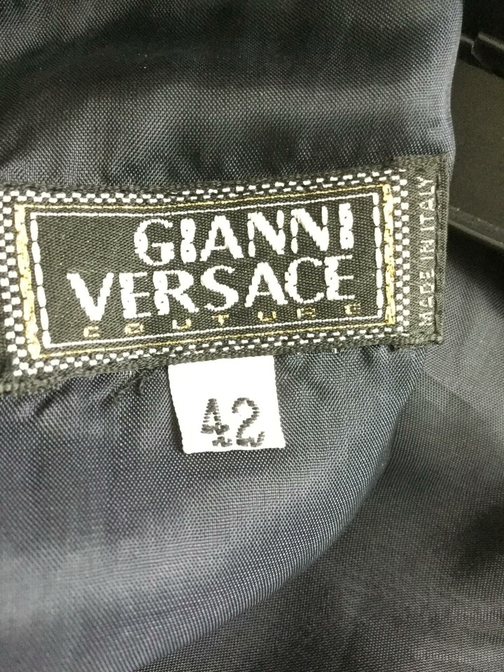 Vintage GIANNI VERSACE Runway Midnight Blue Navy Pristine Dress (Size ...