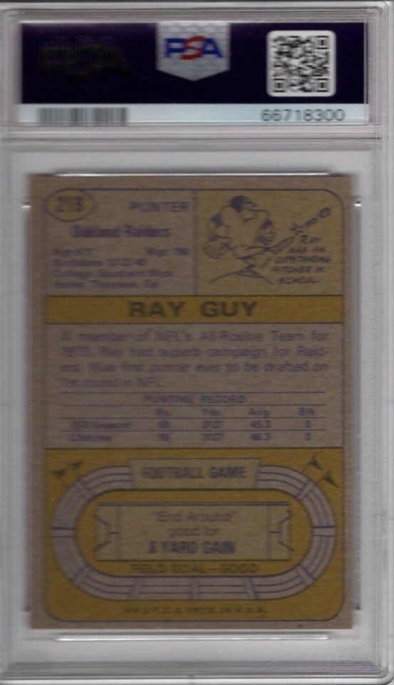 1974 Topps #219 Ray Guy Rookie RC PSA 7 Raiders Set Break | eBay