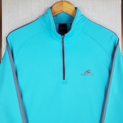 DUNNING x SHADOW RIDGE Size Large Turquoise 1/4 Zip Performance ...