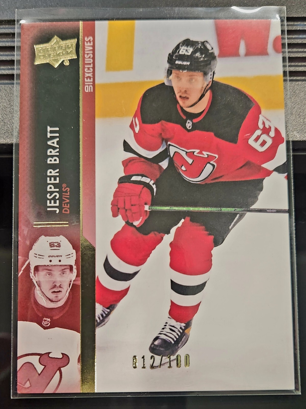 2021-22 Upper Deck Series 1 UD Exclusives 12 /100 Jesper Bratt #108 ...