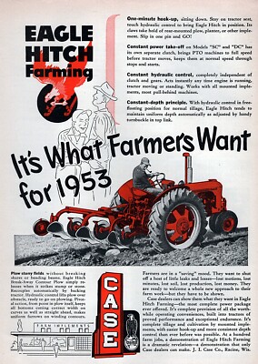 1953 Case SC Tractor Eagle Hitch Original Print Ad | eBay
