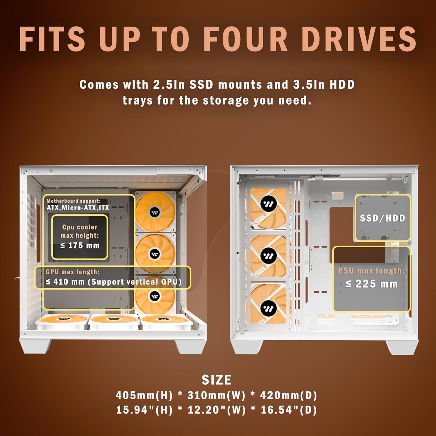 ANSAITE PC CASE ATX 6 PWM ARGB Fans | Grelly UK