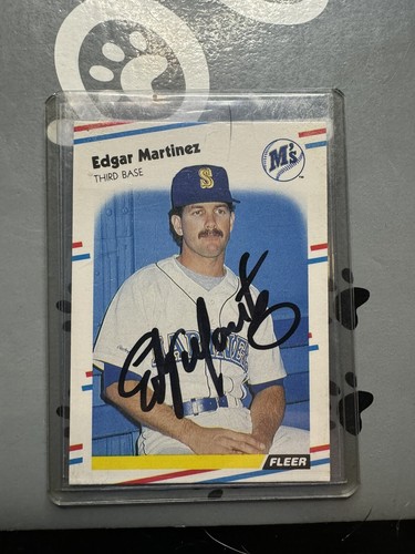 Edgar Martinez Autographed Rookie Card 1988 Fleer #378 Seattle Mariners ...